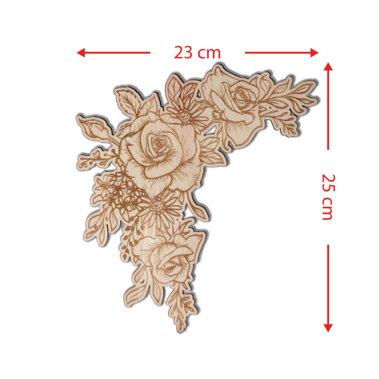 Rosas de madera hecha de mano para decoración mural