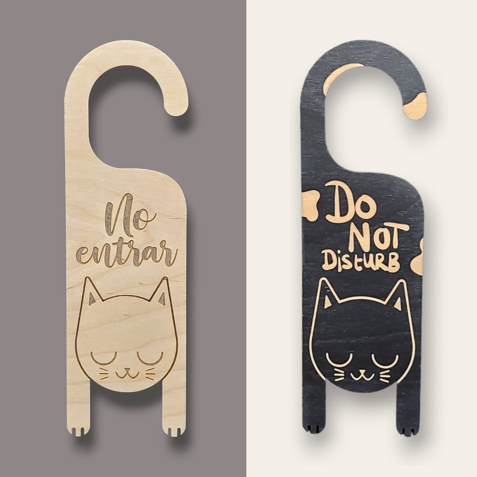 Cartel “No molestar” para puerta en forma de gato – Kiemmi Creations