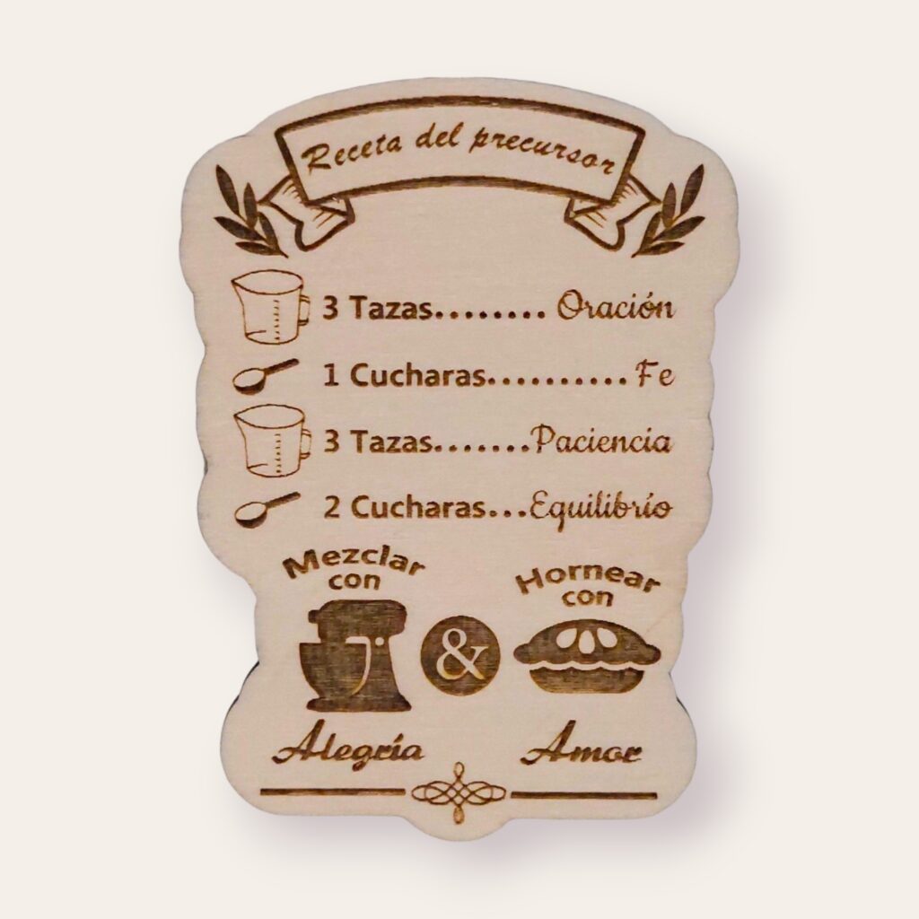 Iman de nevera de madera - Receta del precursor regular - Kiemmi Creations